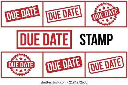 Due Date Rubber Stamp Set Vector Stock Vector Royalty Free 2194272683 Shutterstock