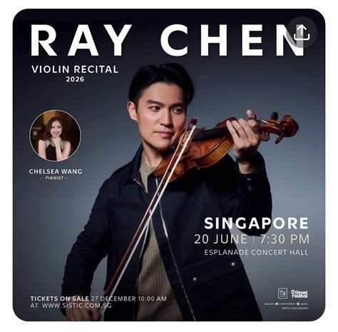 Ray Chen Violin Recital 2026 Singapore Tickets And Vouchers Event
