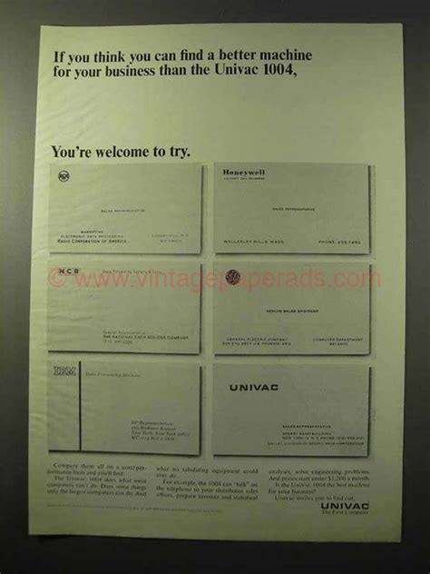 1964 Univac 1004 Computer Ad Think Can Find Better
