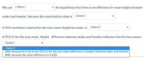 Solved We Can The Hypothesis That There Is No Difference In Chegg Com