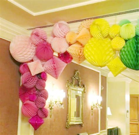 How To Make Giant Party Decor Using Honeycomb Balls · The Glitzy Pear