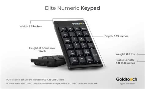 Goldtouch Elite Usb Numeric Keypad Gtc Elite