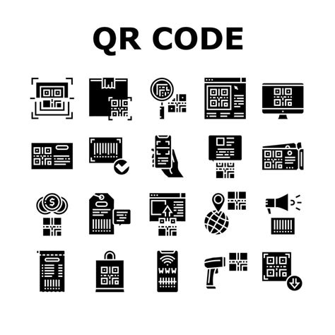 Qr Code Identification Collection Icons Set Vector 10193465 Vector Art At Vecteezy