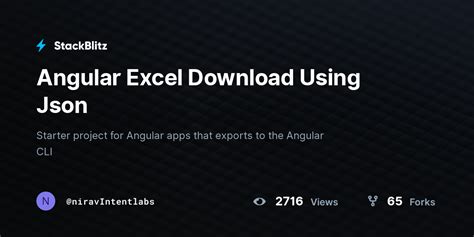 Angular Excel Download Using Json Stackblitz