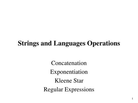 Ppt Strings And Languages Operations Powerpoint Presentation Free