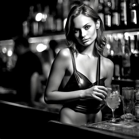 Premium Photo A Girl In A Dress At The Nightclub