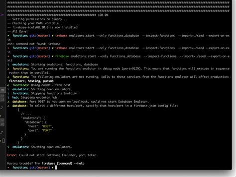 Could Not Start Database Emulator Port Taken Issue Firebase Firebase Tools GitHub