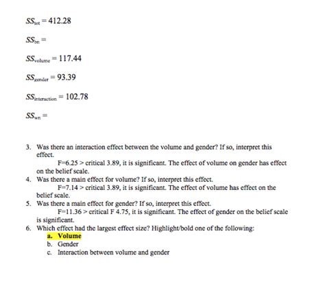 Solved Two Way Anova Activity Worksheet Psyc2002c 007 A