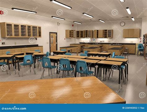 3d Rendering Classroom Interior Stock Illustration Illustration Of