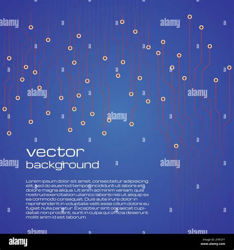 Abstract Technological Blue Background With Elements Of The Microchip Circuit Board Background