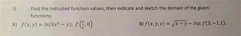 Solved Find The Indicated Function Values Then Indicate Chegg