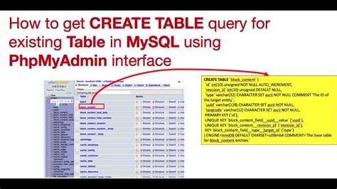 How To Get Create Table Query For Already Existing Table In Mysql Youtube