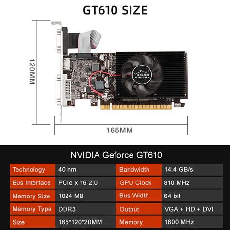 Nvidia Geforce Gt 610 Graphics Card 1gb 2gb Ddr3 Pcie X16 2 0 Vga Hd Dvi From Ddmyhome 60 18