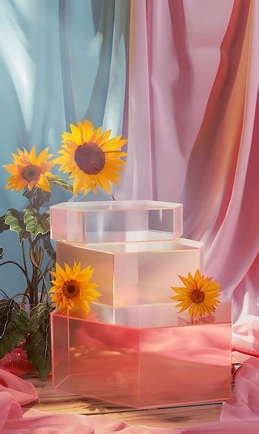 Nested Hexagonal Plexiglass Podium With Translucent And Matt Unique Translucent Material