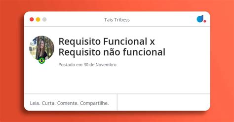 Requisito Funcional X Requisito Não Funcional