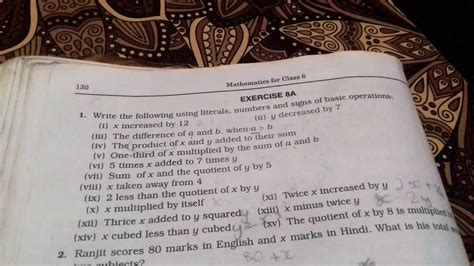Class Vi Exercise 8a Q1 I Ii Iii Iv V Youtube