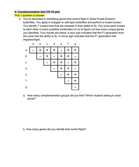 solved ii complementation test 10−15pts pick 1 question