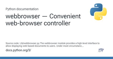 Webbrowser — Convenient Web Browser Controller — Python 3150a0