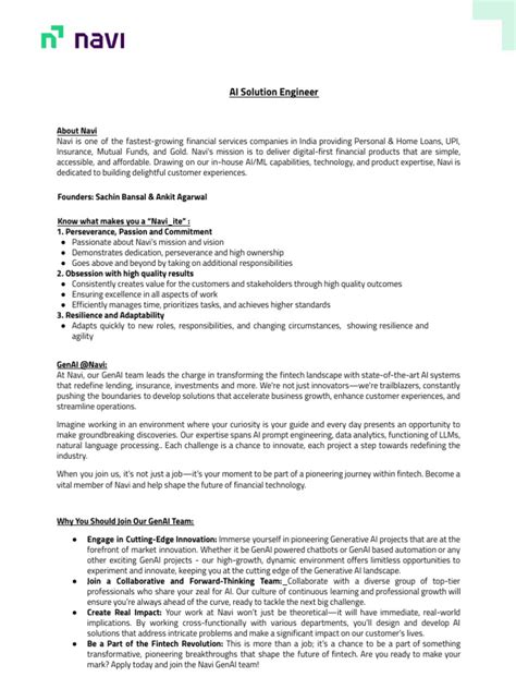 Jd Ai Solution Engineer Pdf Artificial Intelligence