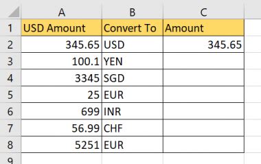 How To Do Currency Conversion Using VLOOKUP In Excel Sheetaki