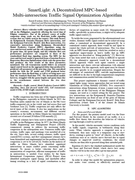Smartlight A Decentralized Mpc Based Multi Intersection Traffic Signal Optimization Algorithm