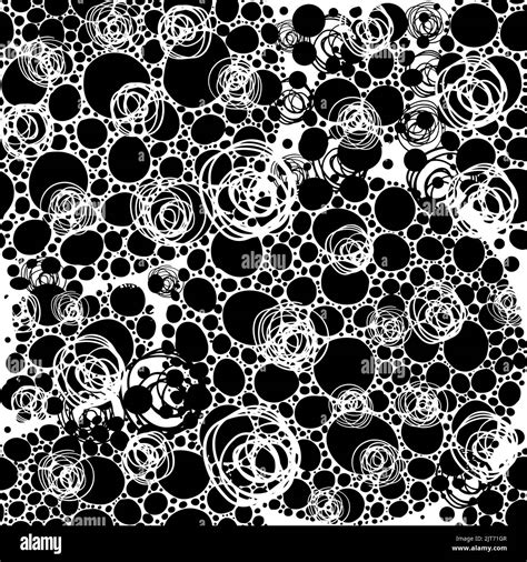 Seamless Monochrome Background Of Circles Vector Illustration Stock