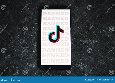 Tiktok Logo With Banned Signs On Phone Editorial Photography Image Of Internet Screen