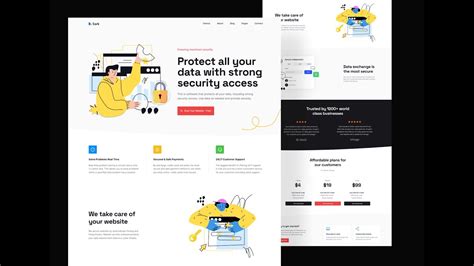 Saas Security Landing Page Ui Design In Figma From Scratch Youtube