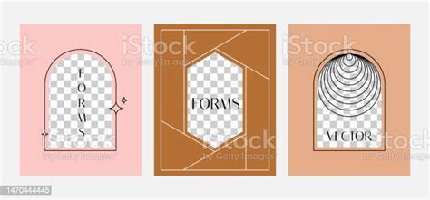 추상적 인 배경과 현대 미술을위한 디자인 요소와 모양의 벡터 세트 로고 디자인 템플릿 프레임 사진 오버레이 및 별 0명에 대한 스톡 벡터 아트 및 기타 이미지 Istock