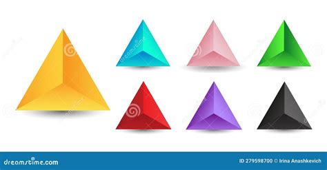Set Of Vector Tetrahedrons With Gradients For Game Icon Package Design Logo Mobile Ui Web