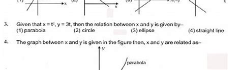 Given That X T {2} Y 3 T Then The Relation Between X And Y Is Given By