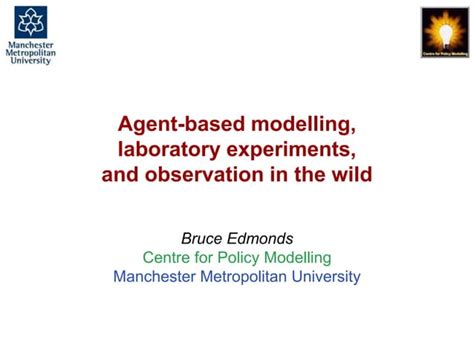 Agent Based Modelling Laboratory Experiments And Observation In The