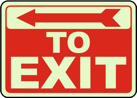 To Exit Left Arrow Sign A By SafetySign Com