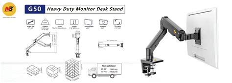 G50 Heavy Duty Monitor Desk Stand