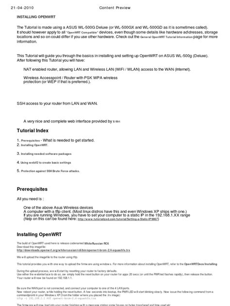 Openwrt Install Pdf Wireless Lan Wi Fi