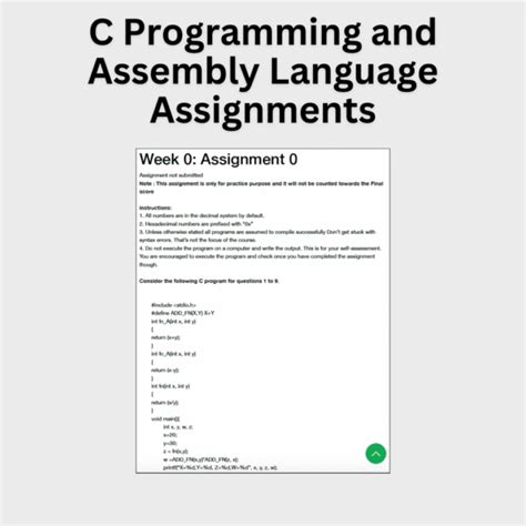 C Programming And Assembly Language Assignments