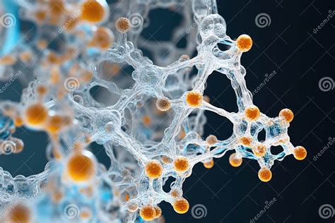 A Microscopic View Of Cellular Components With Prominent Orange