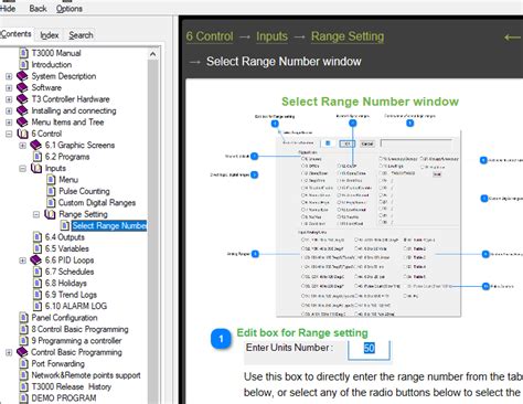 how to configure inputs on the t3 controllers programming examples