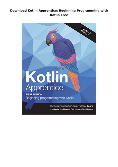 Download Kotlin Apprentice Beginning Programming With Kotlin Free