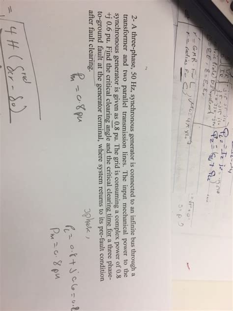 Solved A Three Phase Hz Synchronous Generator Is Chegg
