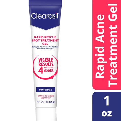 Clearasil Salicylic Acid Rapid Rescue Acne Spot Treatment Gel 1 Oz