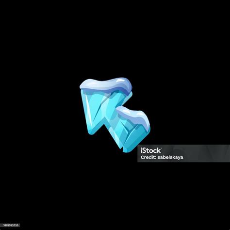 게임 화살표 방향 버튼 또는 얼음으로 만든 커서 사실적인 벡터가 분리되어 있습니다 가리키기에 대한 스톡 벡터 아트 및 기타