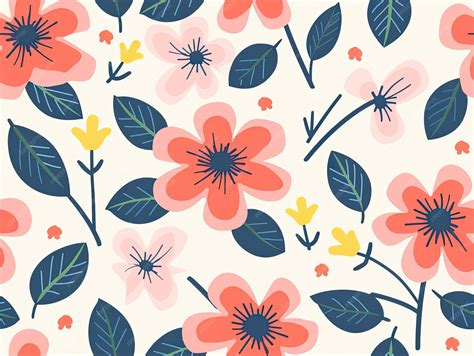 Premium Photo Seamless Botanical Pattern Flowers Illustration Wallpaper Background Design