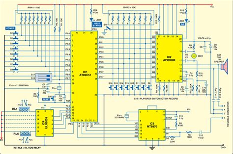 Dtmf Based Mobile Controlled Robot Circuit Diagram