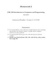 CSE 1310 Homework 2 - Programming Challenges | Course Hero