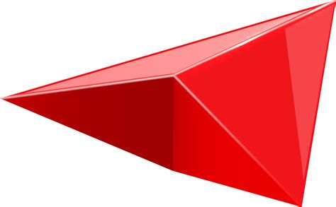D Render Red Arrow Pointer PNG