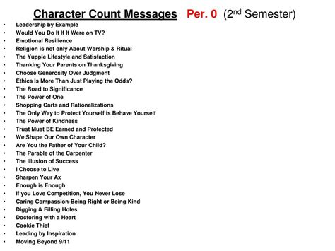 ppt character count messages 1 st semester powerpoint presentation