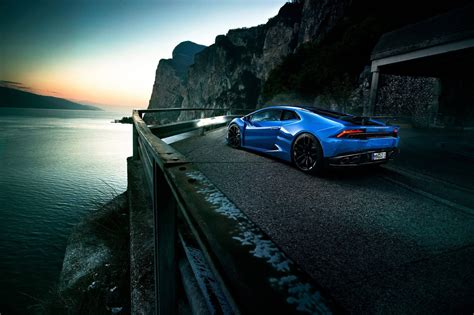 배경 화면 파란 차 스포츠카 람보르기니 Huracan 초차 스크린 샷 컴퓨터 벽지 육상 차량 자동차 디자인