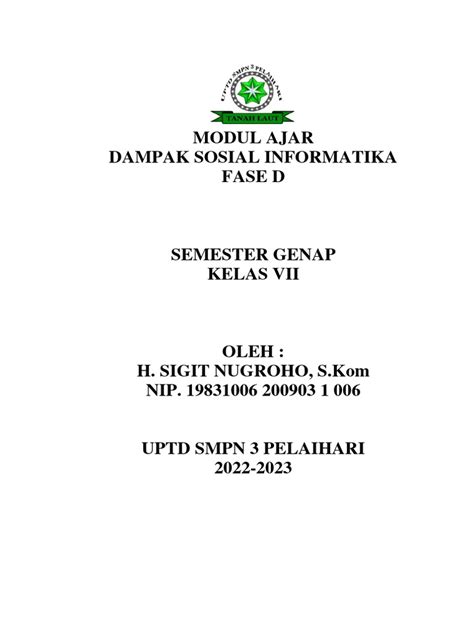 Dampak Sosial Informatika Pdf