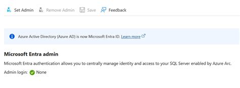Cant Enable Microsoft Entra Authentication For Sql Server 2022 Enabled By Azure Arc Microsoft Qanda
